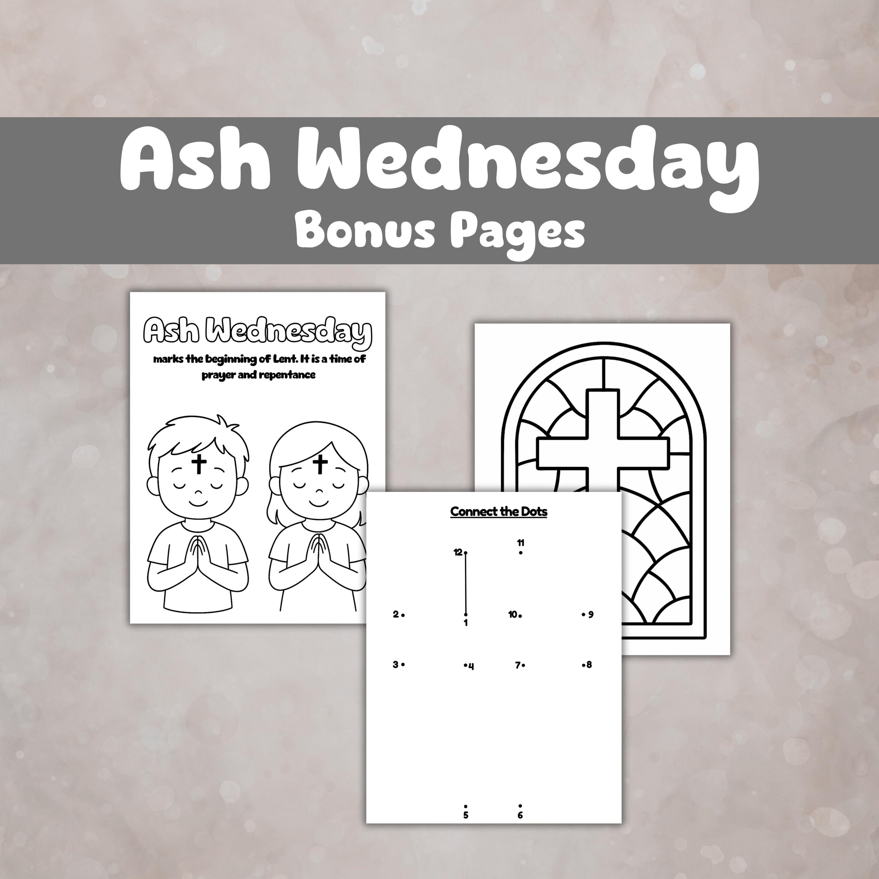 Ash Wednesday Coloring Pages & Songs | Lent Bible Activities for Kids ...