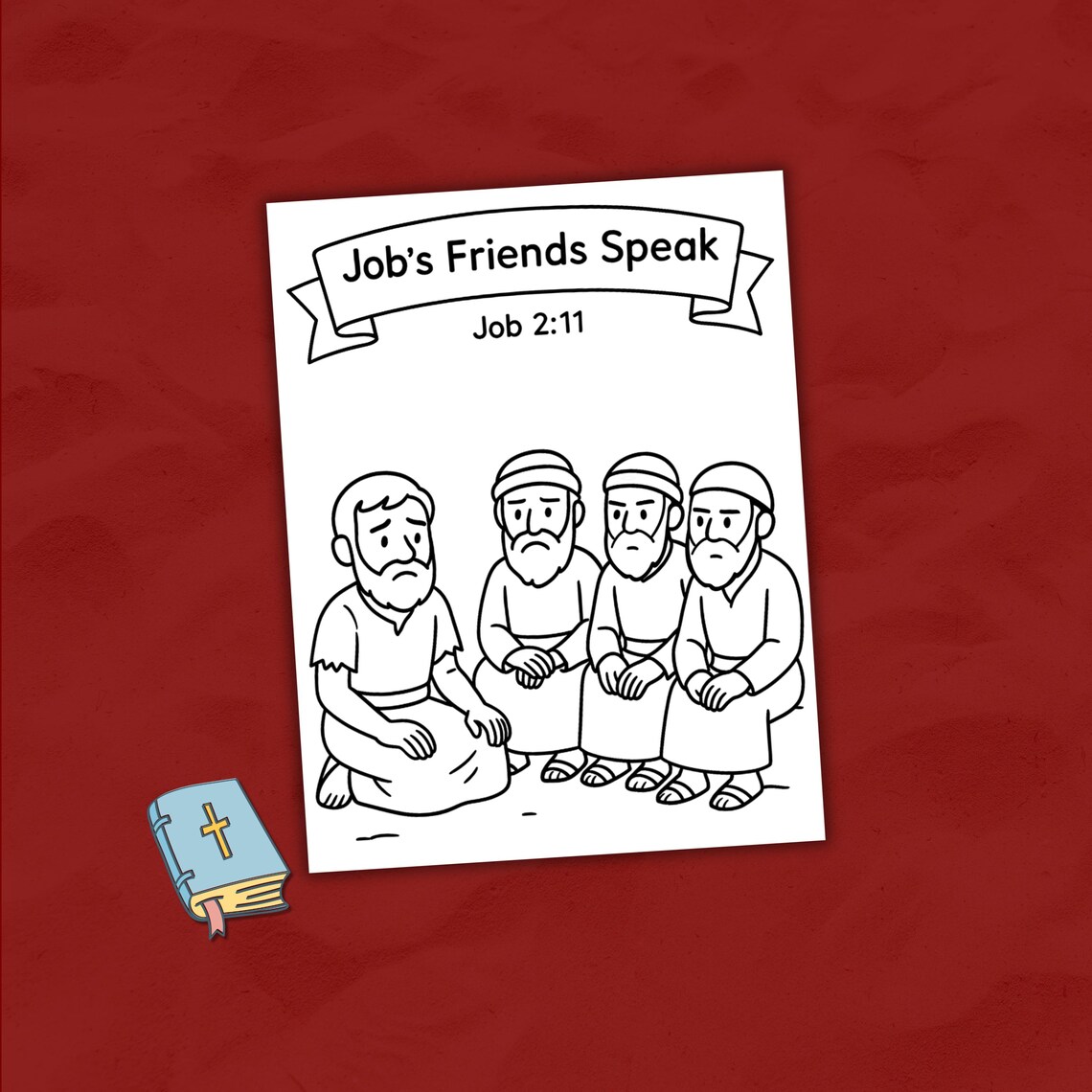 Job- Bible Coloring Pages and Songs for Kids (instant Download) - Etsy