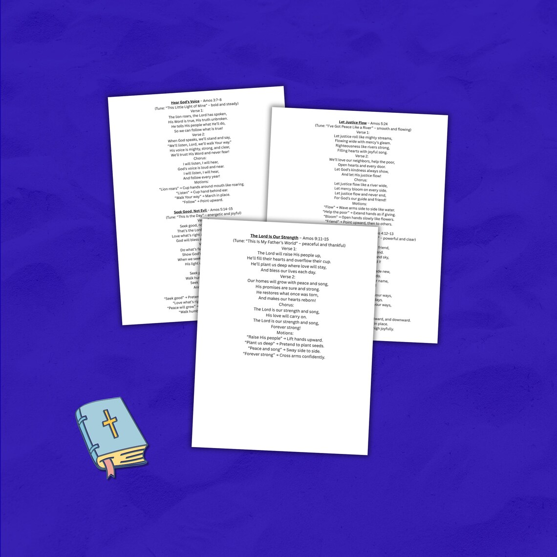 Amos Bible Coloring Pages and Songs for Kids (instant Download) - Etsy