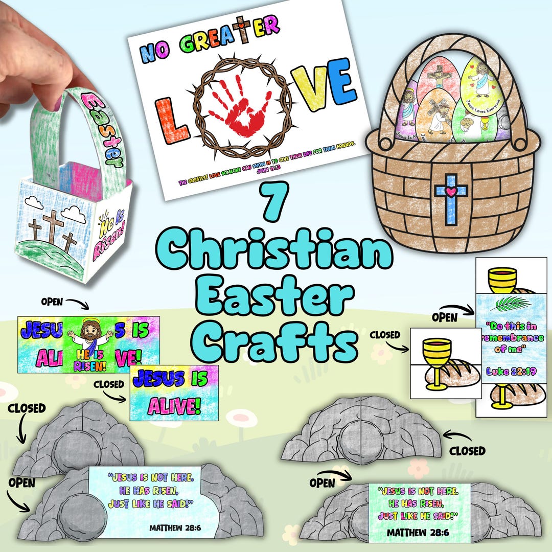 7 Christian Easter Crafts for Children (digital Download) - Etsy