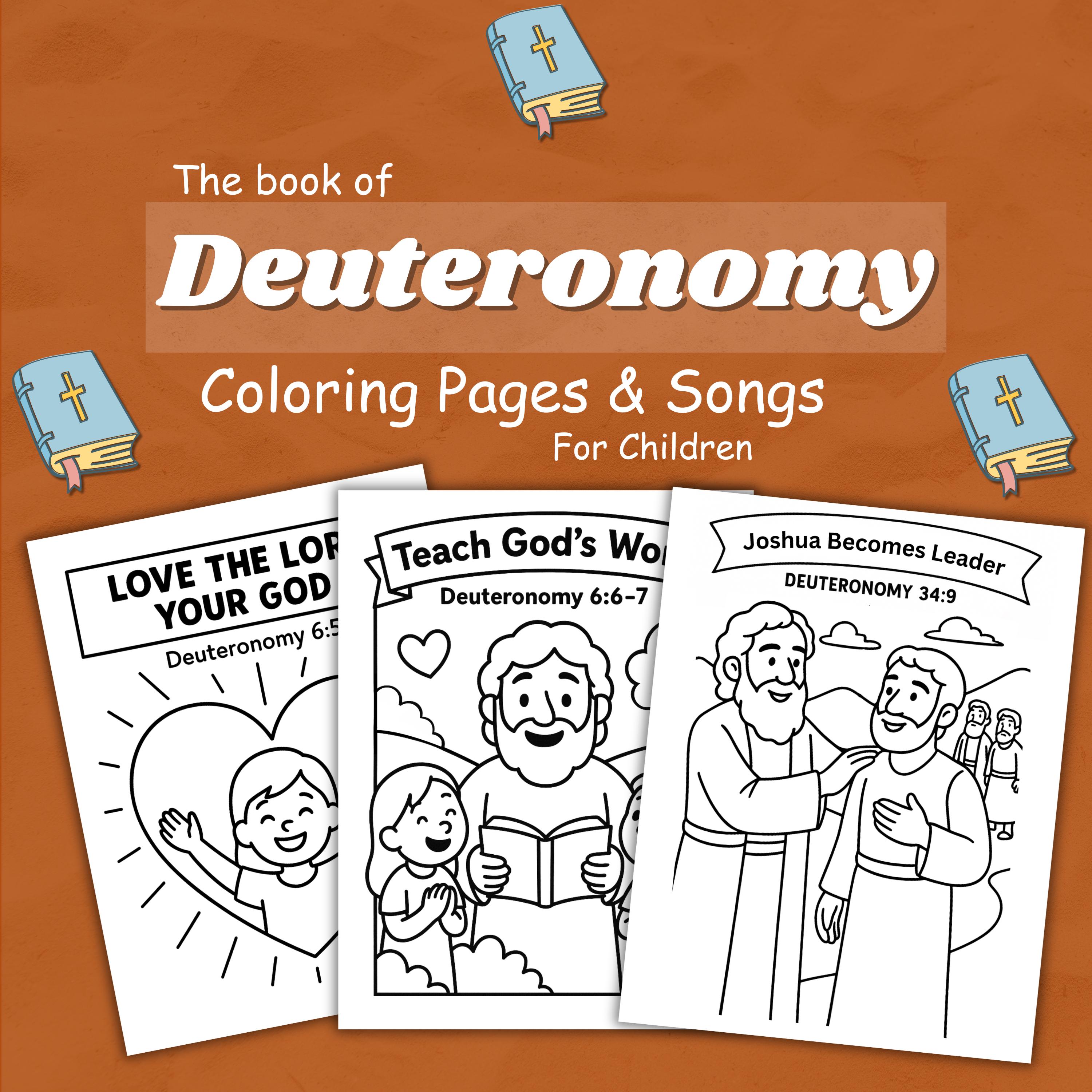 Deuteronomy Coloring Pages and Songs for Kids - Etsy