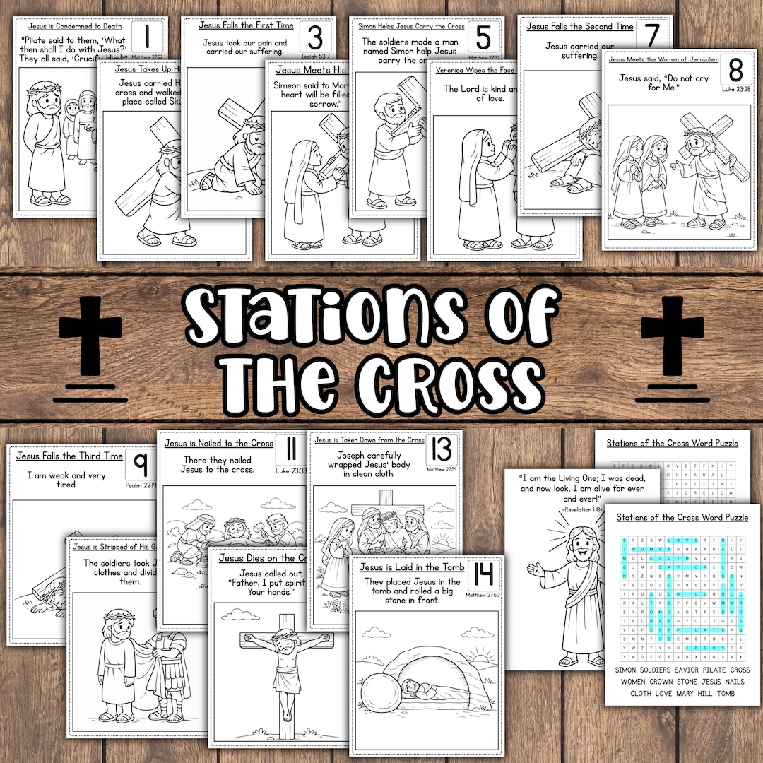 Stations of the Cross Coloring Pages for Children (digital Download) - Etsy