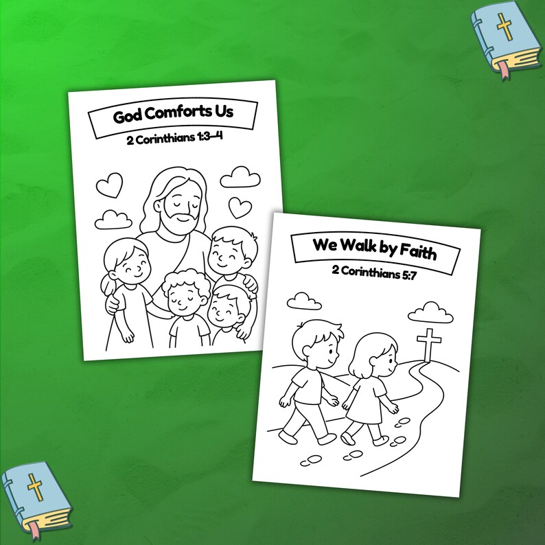 2 Corinthians Bible Coloring Pages and Songs for Kids (instant Download ...