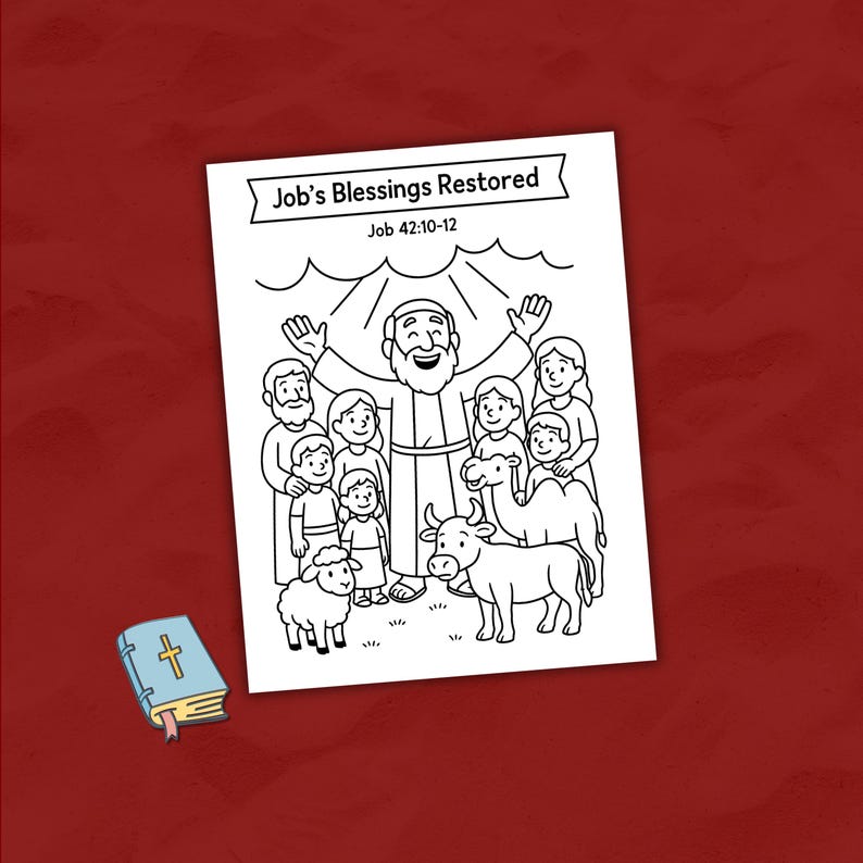 Job- Bible Coloring Pages and Songs for Kids (instant Download) - Etsy