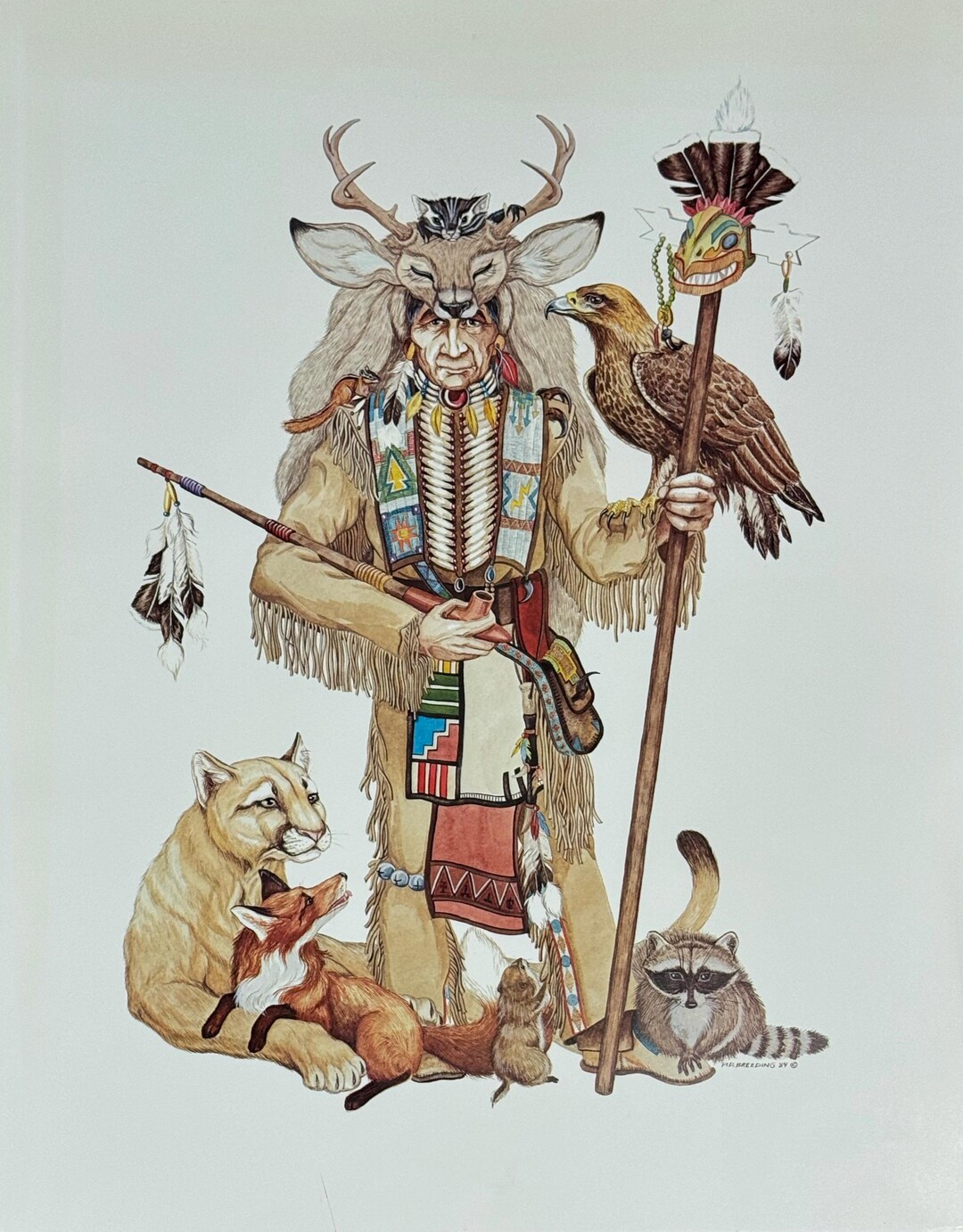 Council of Friends Art Print of Native Wiscom & Animal Spirits - Etsy