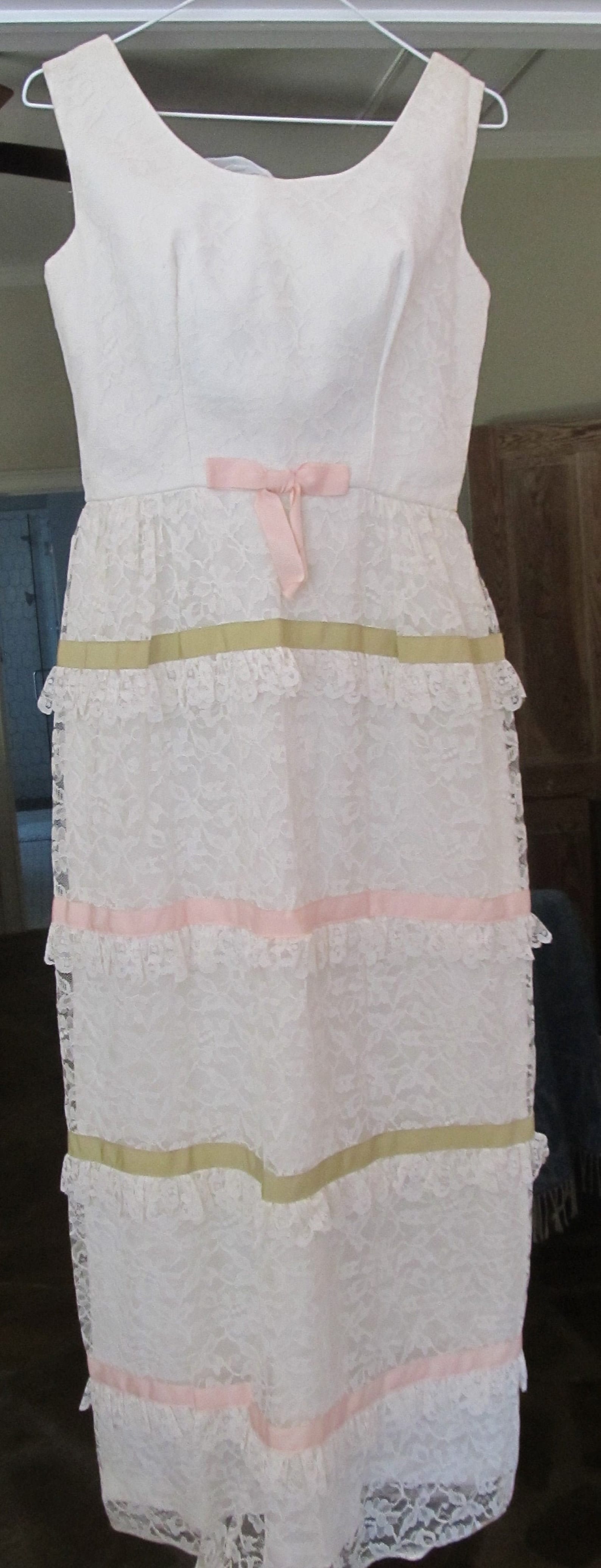 1960's Junior Size 11 Formal Prom Dress, Judy Gibbs, Floor Length ...