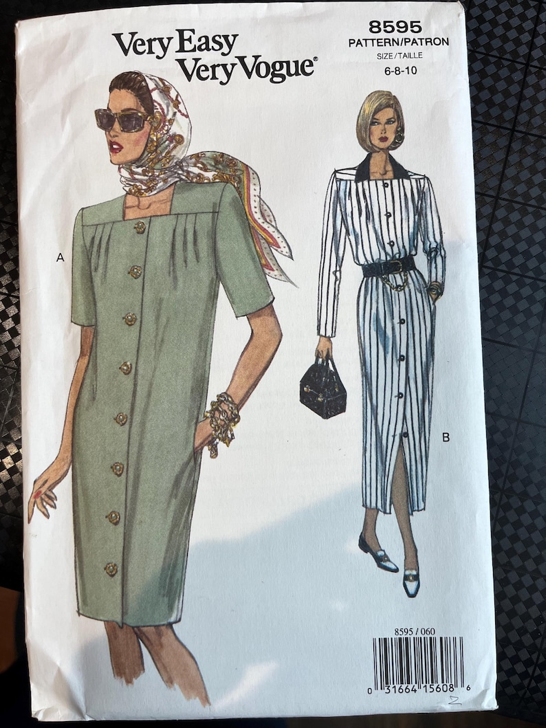 Vogue 8595 Size 6,8,10 Very Easy Loose Fitting Dress - Etsy