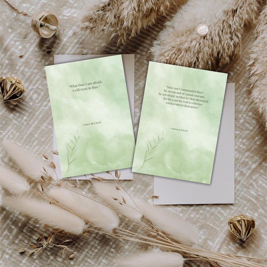 A4 Faith Over Fear Scripture Cards | Printable Christian Card Deck ...