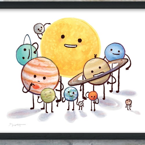Solar System Family Portrait Digital Art Print - Etsy