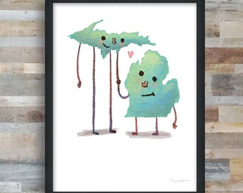 UPPER PENINSULA MICHIGAN Picture Map Wall Art Decor Print Northern ...