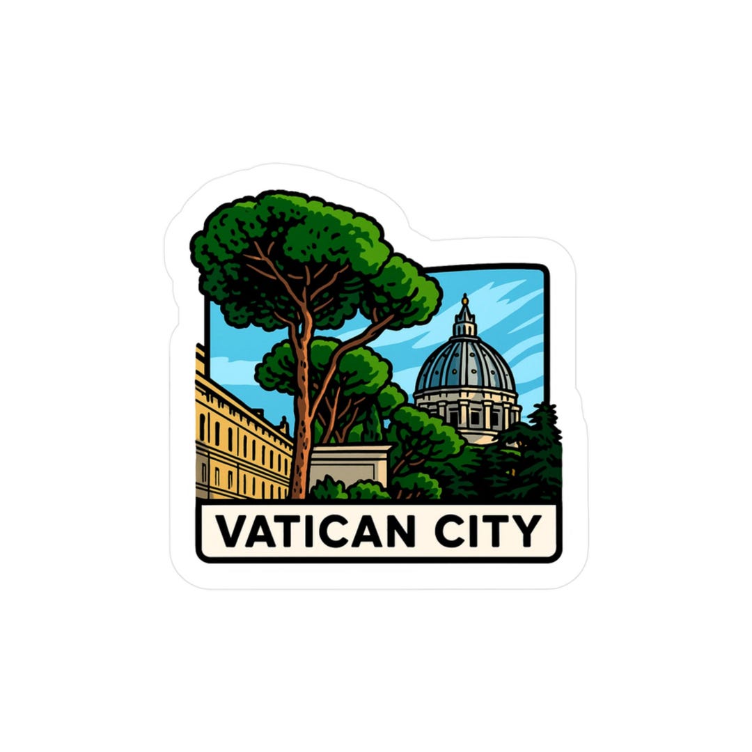 Vatican City Sticker (with Text) - Etsy