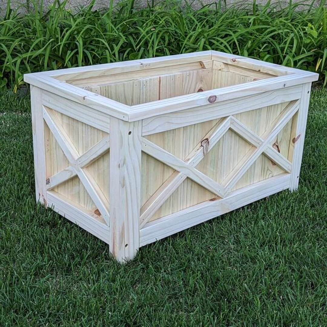 DIY Big Wooden Flower Box Plan | Raised Garden Planter PDF | Outdoor ...
