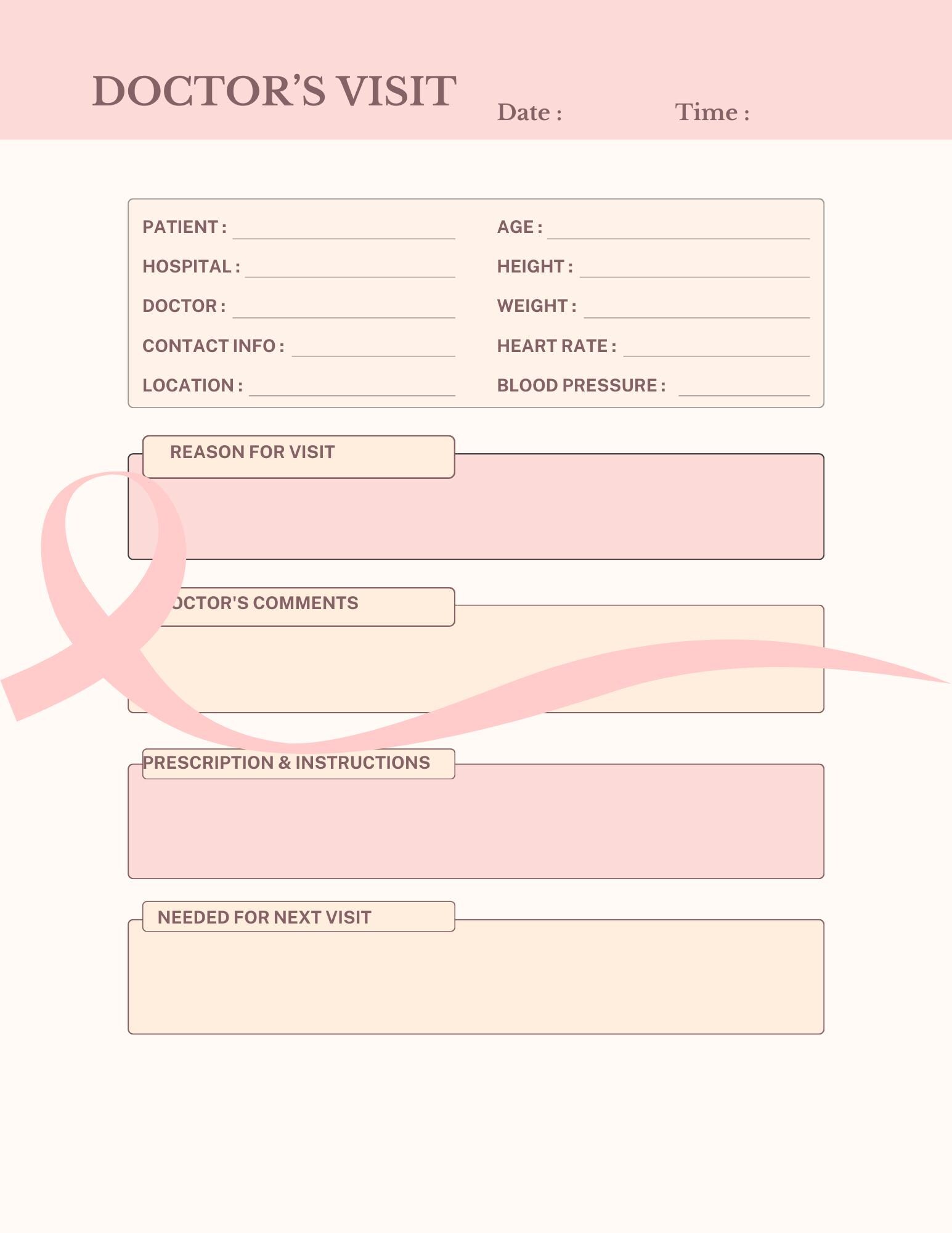 Breast Cancer Planner | Wellness, Medical & Appointment Organizer ...