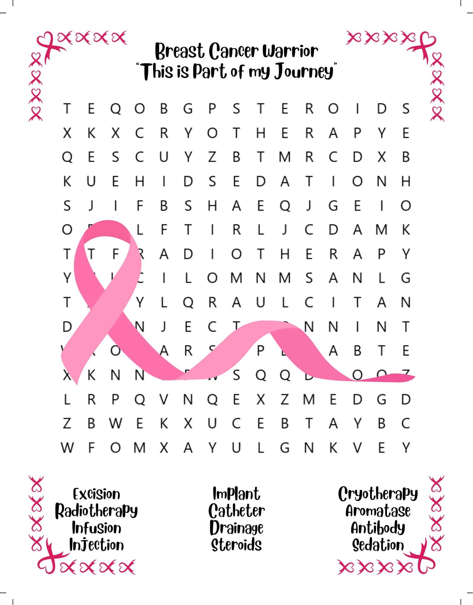 Breast Cancer Word Search Book: Uplifting Puzzles (PDF Download) - Etsy