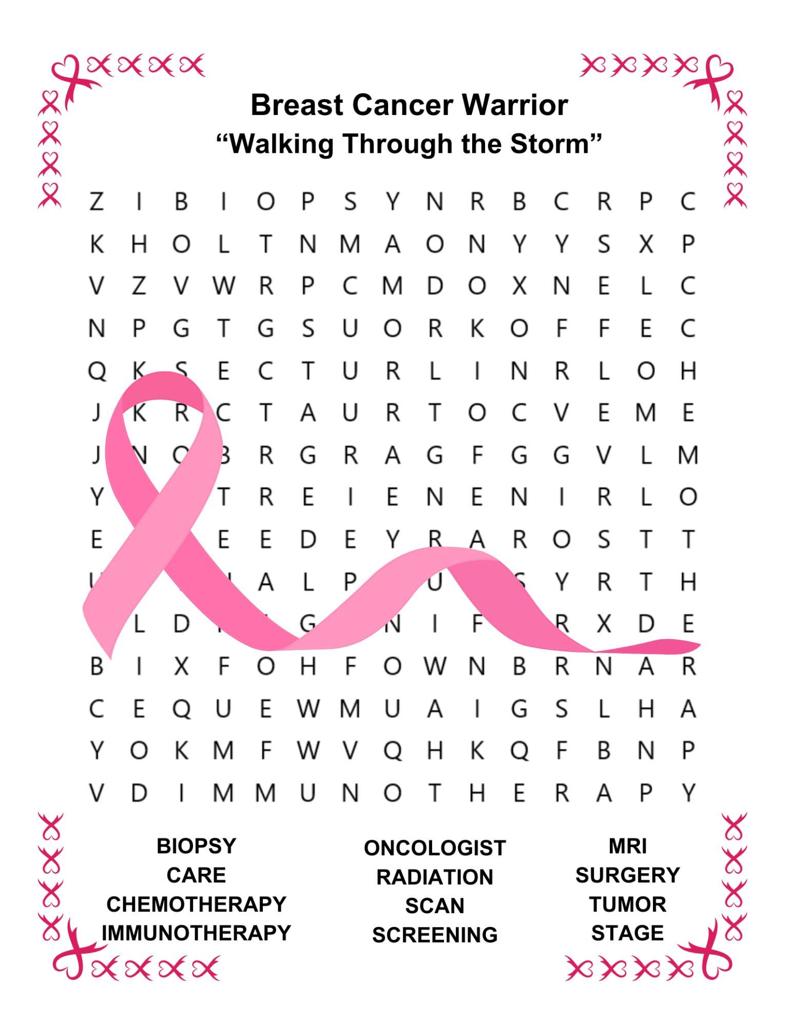 Breast Cancer Word Search Book: Uplifting Puzzles (PDF Download) - Etsy