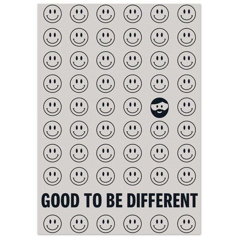 Quirky Smiley Face Motivational Poster: Embrace Individuality Art Print ...
