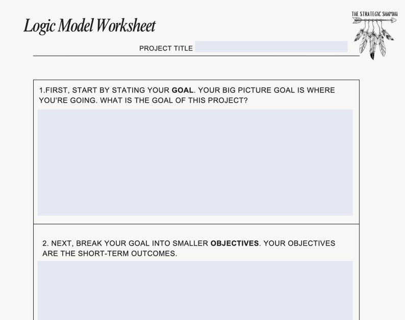 Logic Model Worksheet | Fillable + Printable Grant Writing Template ...