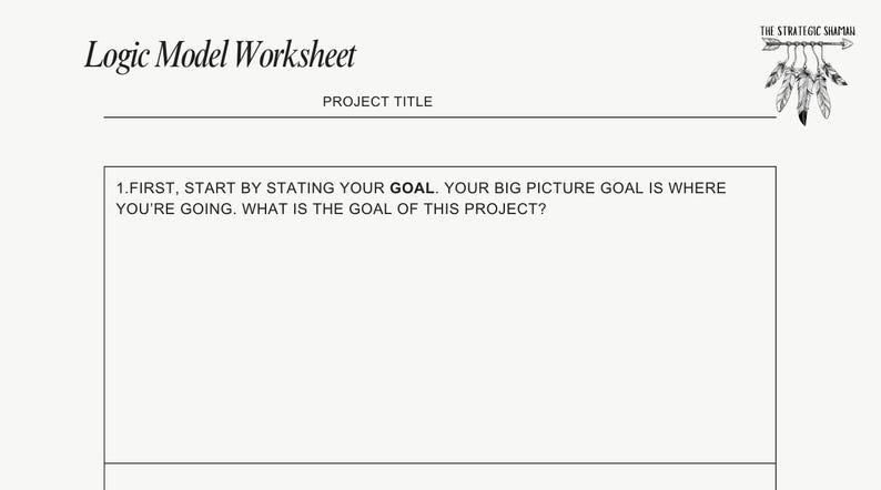 Logic Model Worksheet | Fillable + Printable Grant Writing Template ...