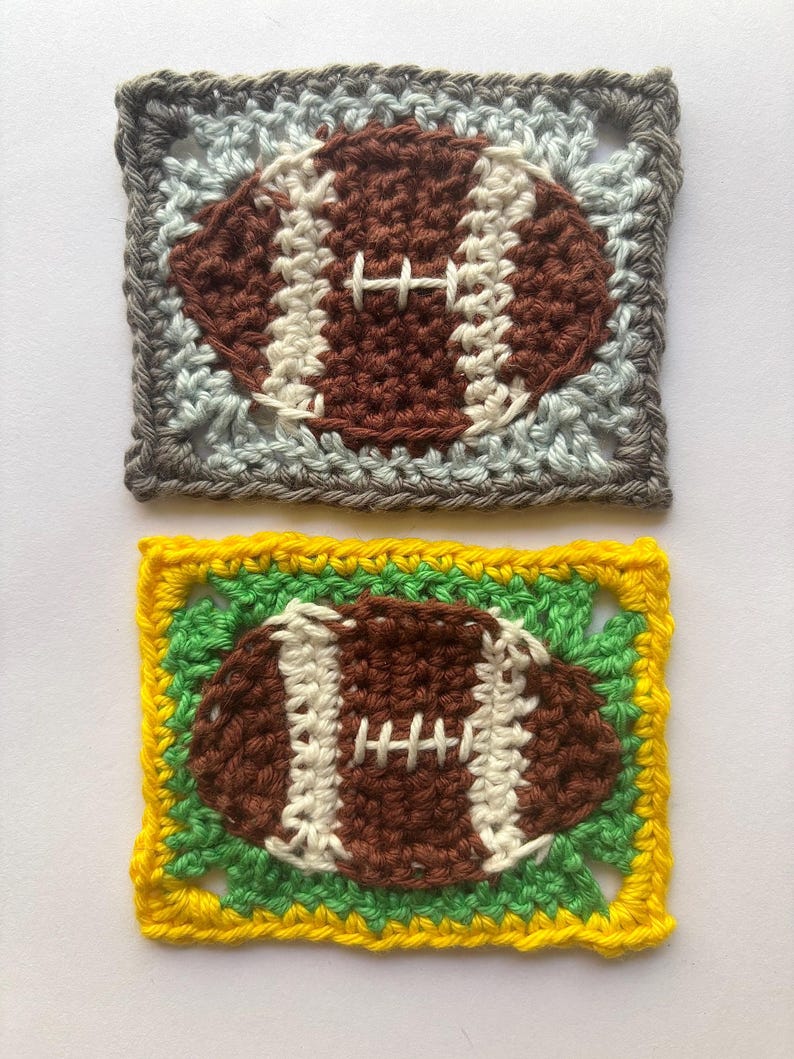 Solid Football Granny Rectangle Crochet Pattern - Etsy