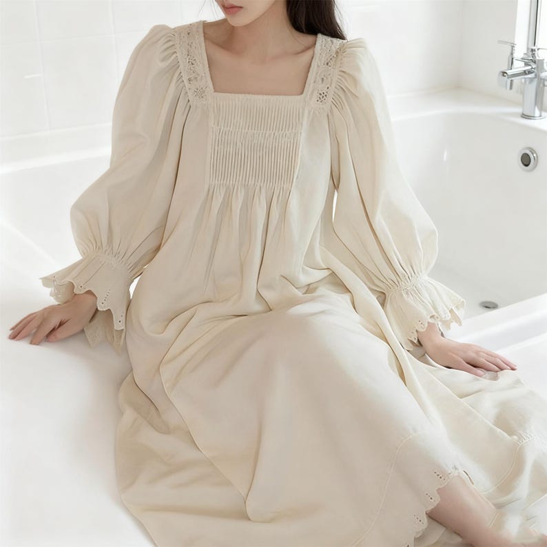 Victorian Vintage Nightgown, Coquette Long Sleepwear, Princess Fairy ...