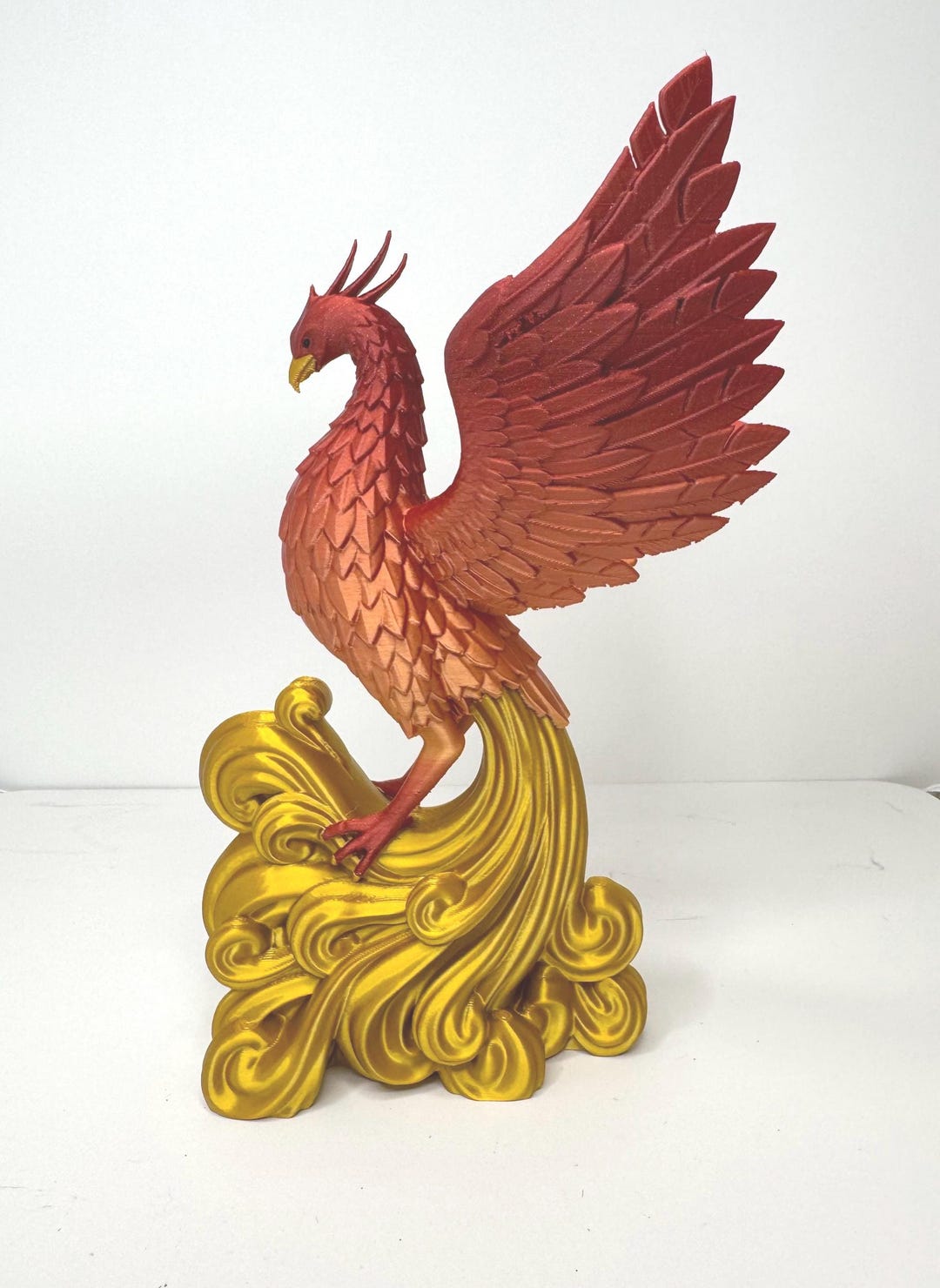 Phoenix Stand Alone Statue, 3D Printed, Bookshelf-fantasy Bookish Decor ...