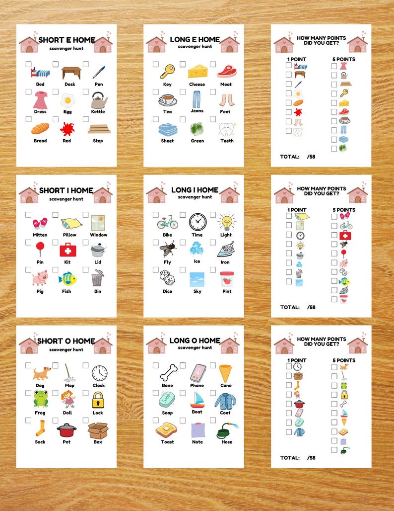 Vowel Sounds Scavenger Hunt Bundle | 16 Page Printable | Phonics ...