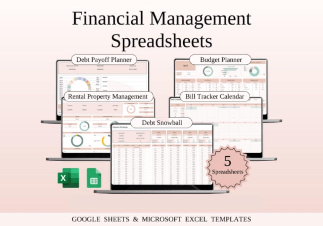 Financial Management Spreadsheets | Budget, Expense & Savings Tracker ...