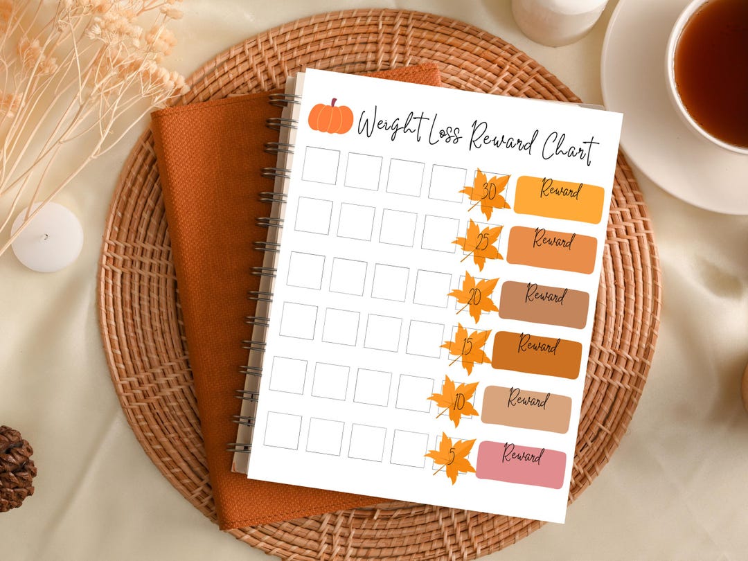 Fall Weight Loss Tracker: Printable Reward Chart (digital PDF - Etsy