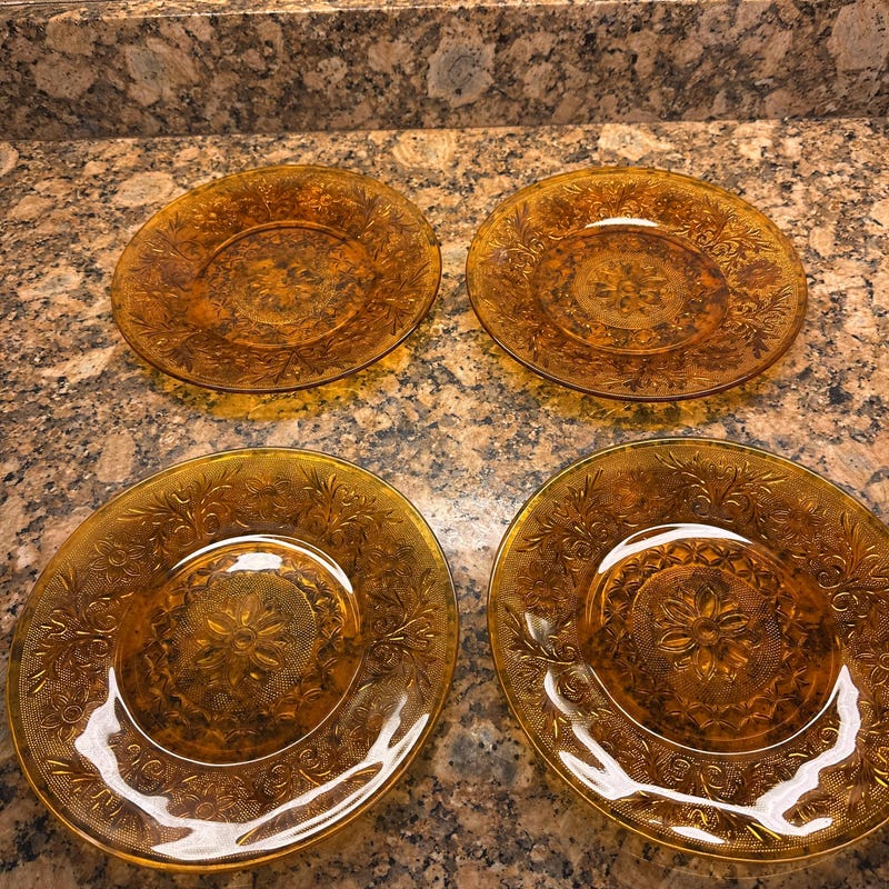 Amber Glass Plates - Etsy