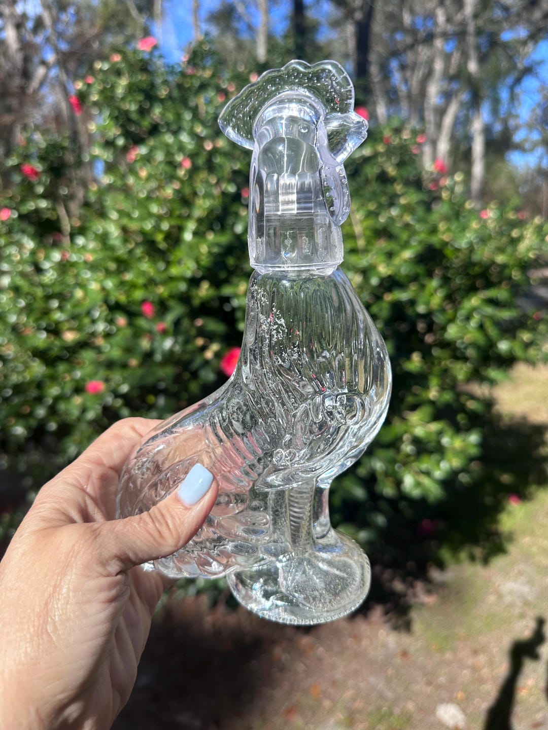 1970s Vintage Clear Glass Rooster Decanter - Etsy