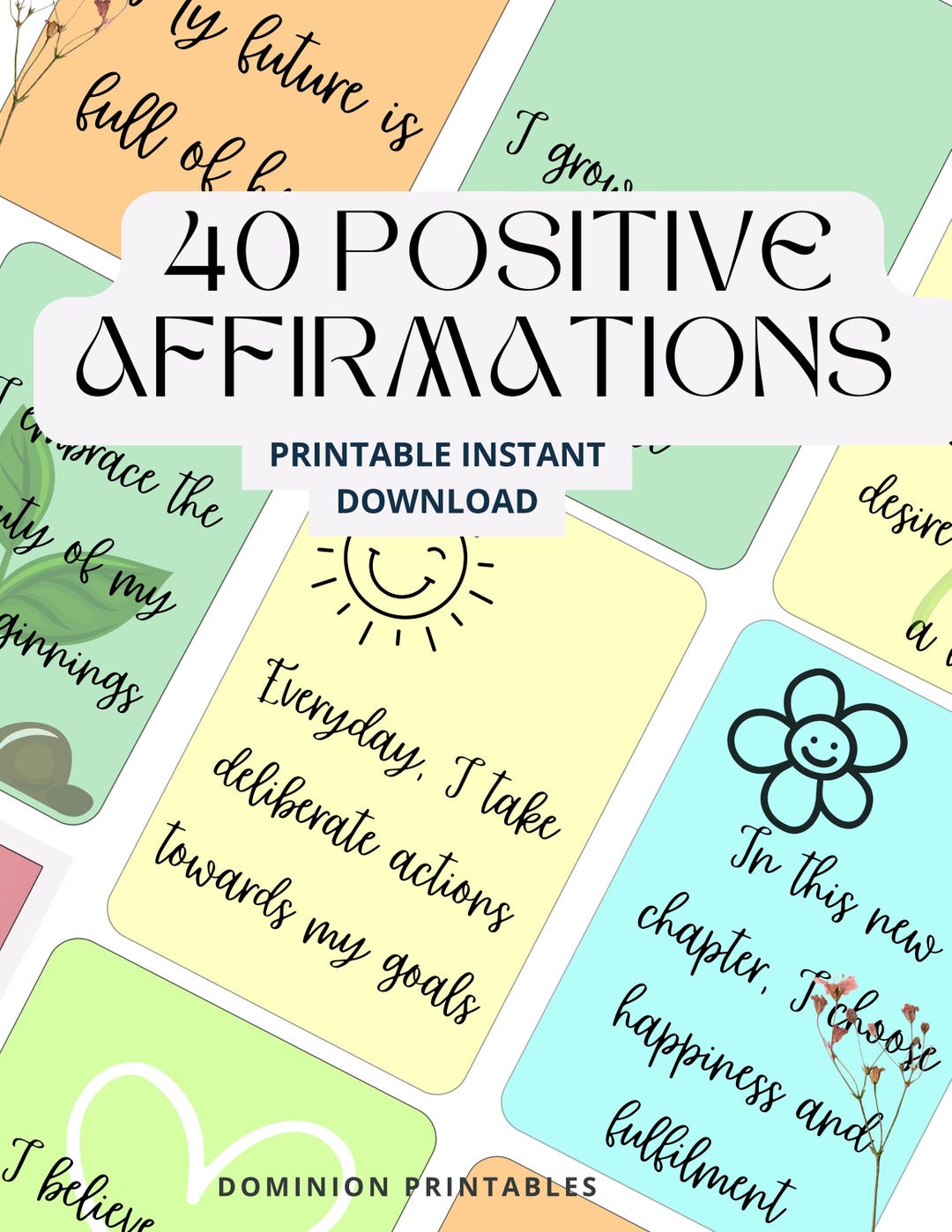 Positive Affirmation | New Beginnings | Fresh Start | Reset | Printable ...