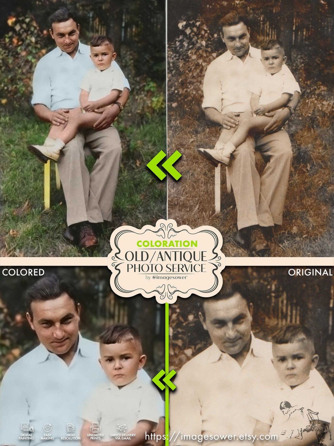 Old Photo Coloration Service Custom Order Colorize Picture, Vintage ...