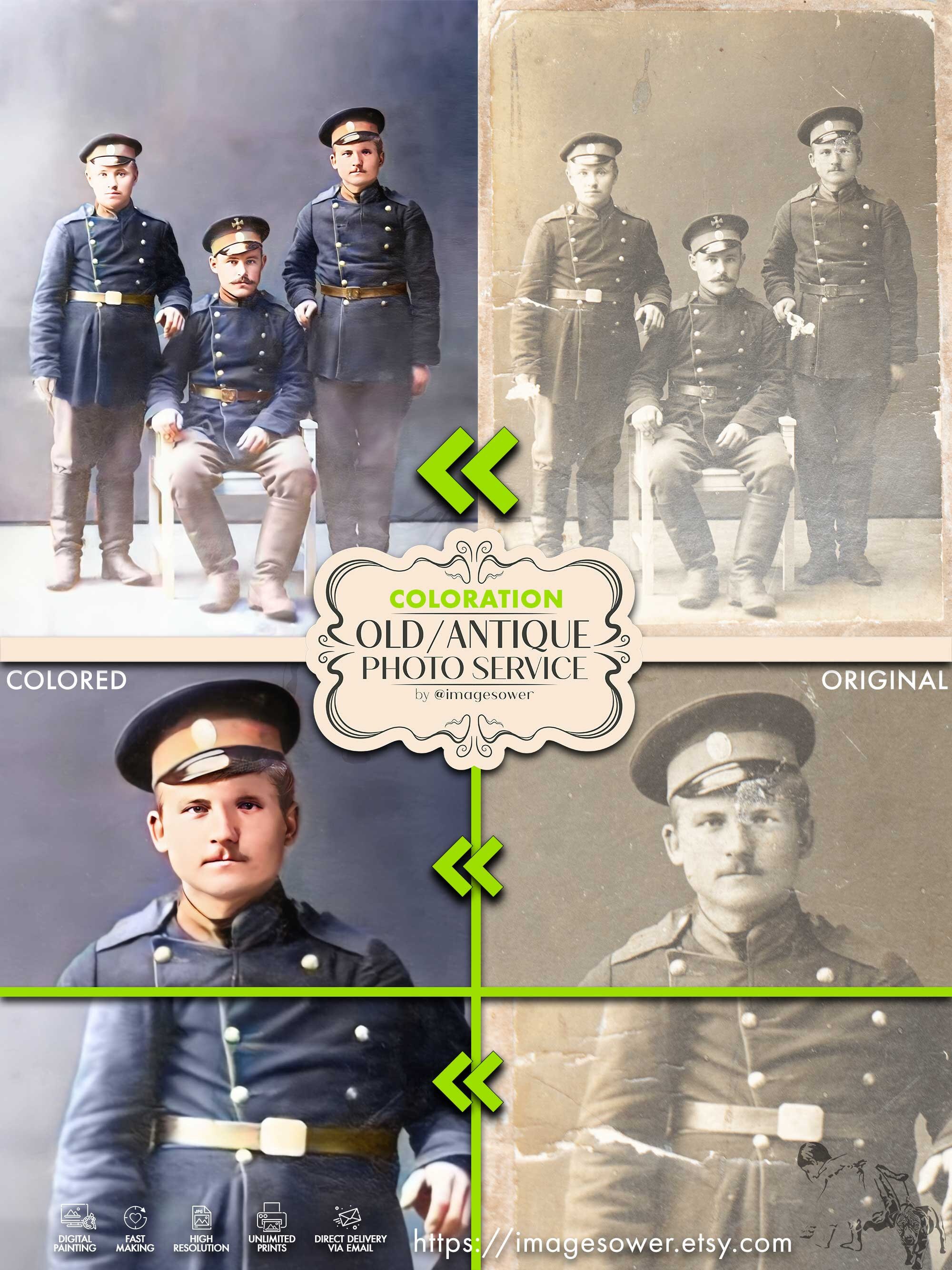 Old Photo Coloration Service Custom Order Colorize Picture, Vintage ...