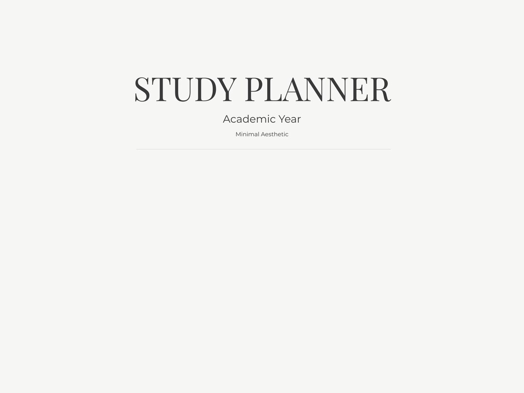 Minimal Study Planner for Students Printable Planner to Stay Organized ...