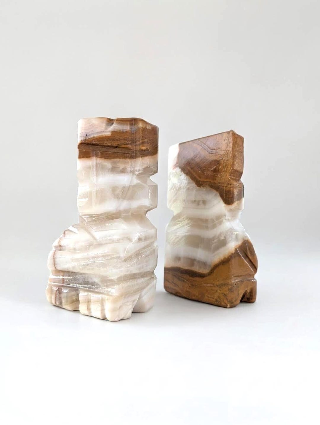 Vintage Italian Onyx Sphinx Bookends | Art Deco Revival Sculptures ...