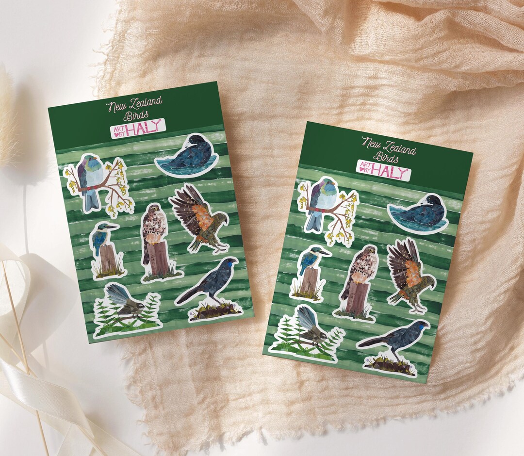 NZ Bird Sticker Sheet | Collage Art Sticker, Laptop, Journal, Planners ...