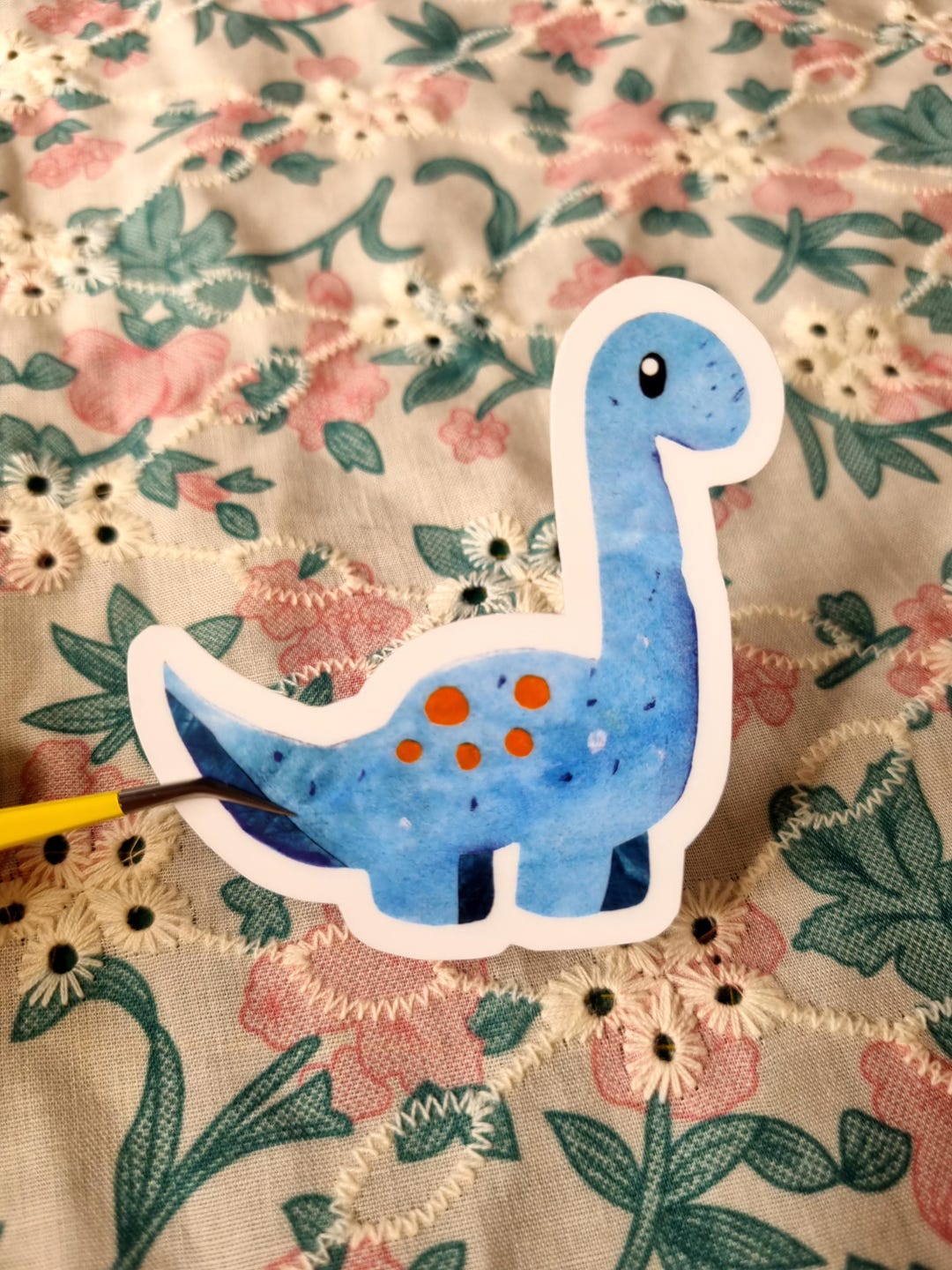 Blue Brachiosaurus Sticker: Handmade Vinyl Dinosaur Stickers | Laptop ...