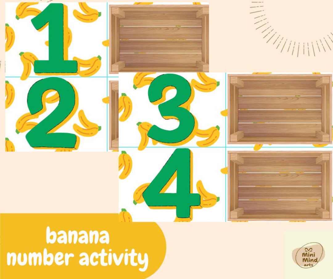 Banana Counting Activity: Homeschool Printable, Numbers 1-10 (digital ...