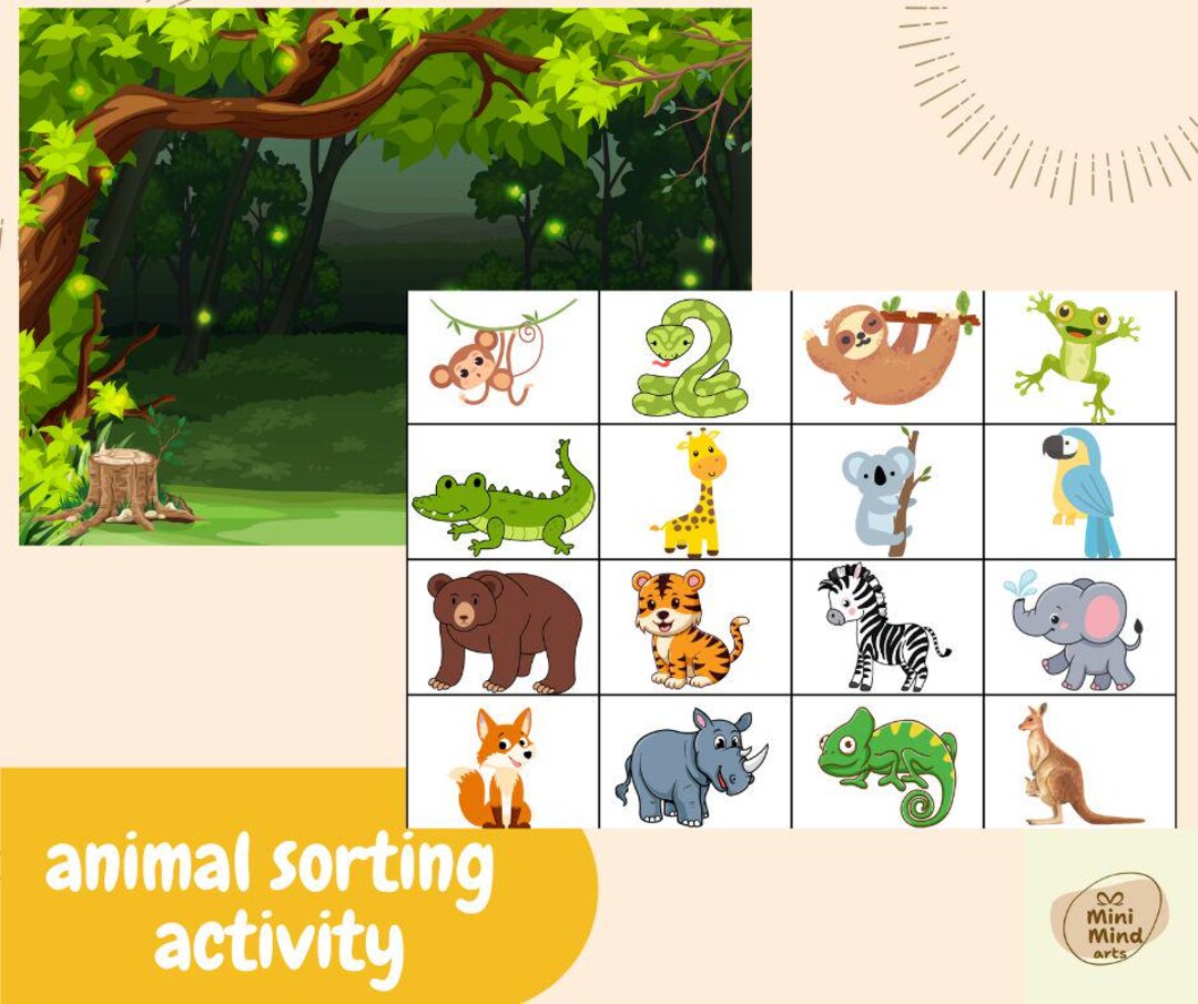Animal Habitats, Animal Sorting Activity, Homeschool Learning, Pre-k ...