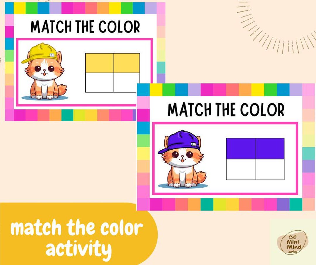 Cat Color Matching Game: Counting Activity, Homeschool Printable (PDF ...