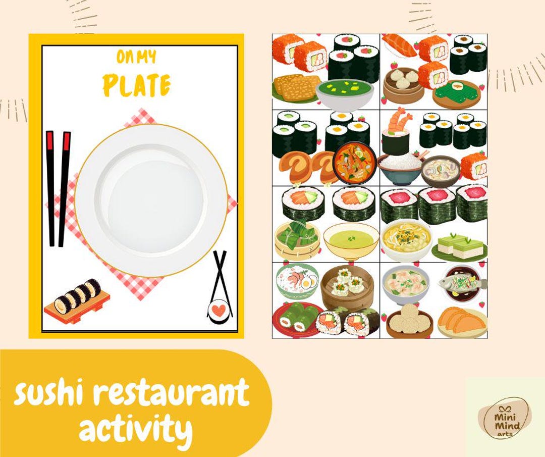 Sushi Restaurant Activity, Food Craft for Toddlers and Preschoolers ...