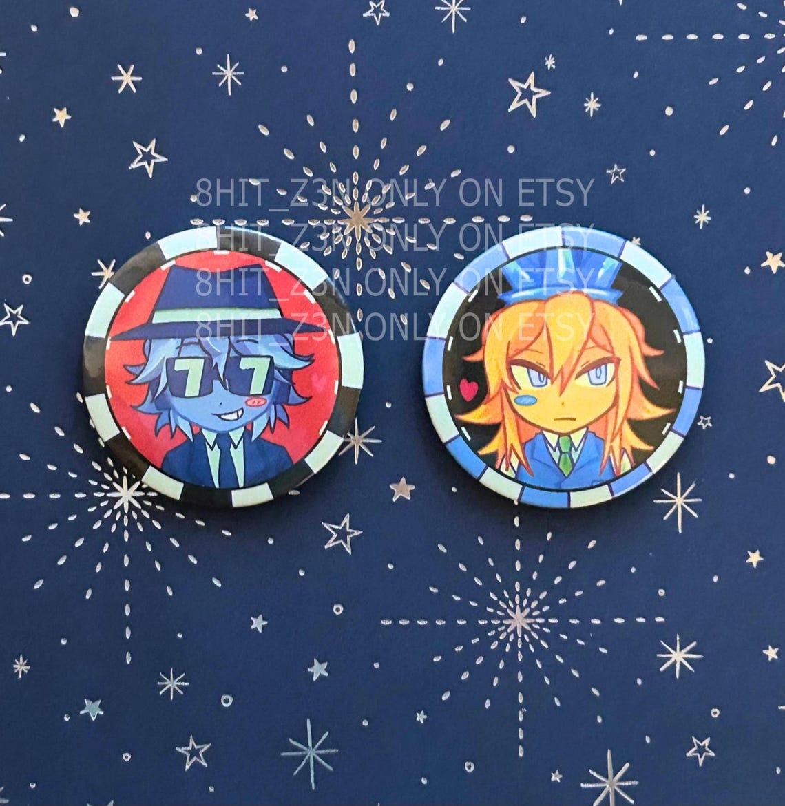 FORSAKEN Pin Back Buttons 2.5''- Roblox Chance and Itrapped Poker Chip ...