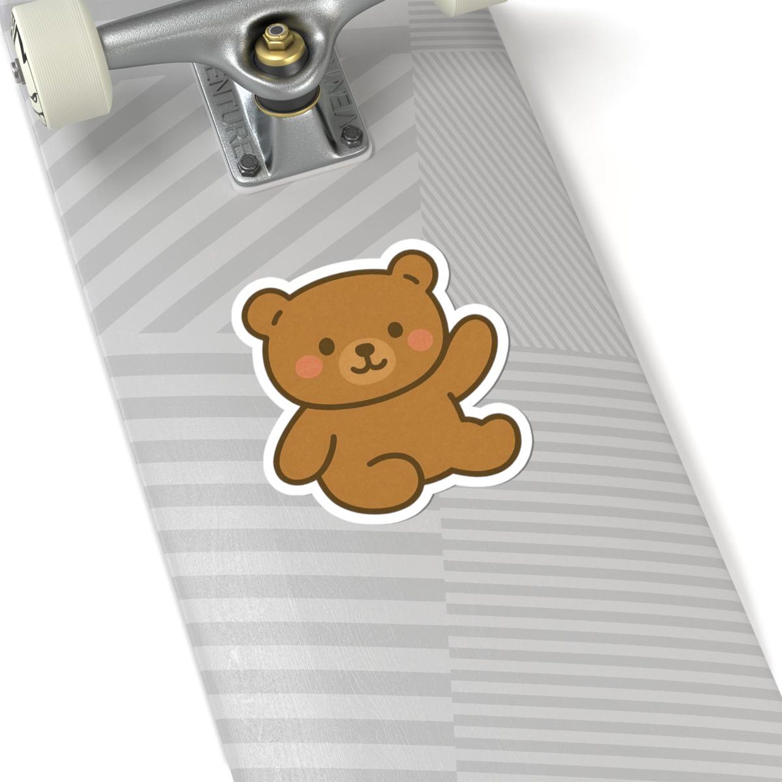 Waving Cute Bear Sticker - Kawaii Animal Vinyl Decal for Laptops ...