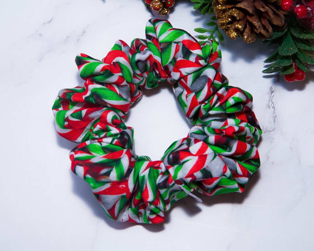 Christmas Candy Cane Scrunchie Christmas Scrunchie Xmas Hair ...