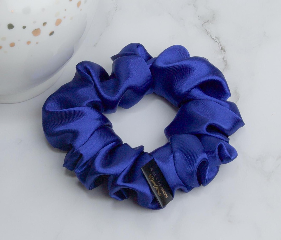Royal Blue SATIN SCRUNCHIE | Blue Scrunchie | Hair Accessories | Blue ...