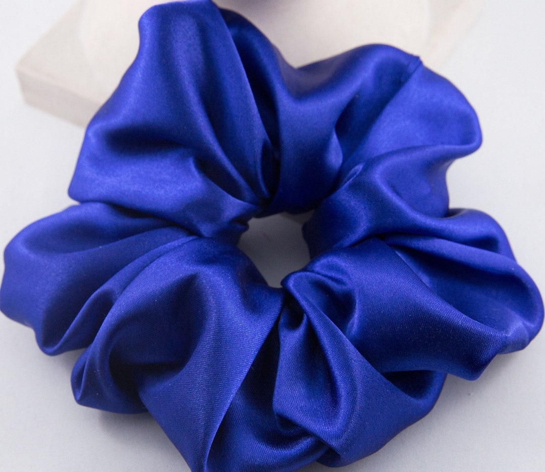 Royal Blue Satin Scrunchie Blue Scrunchie Hair Accessories - Etsy