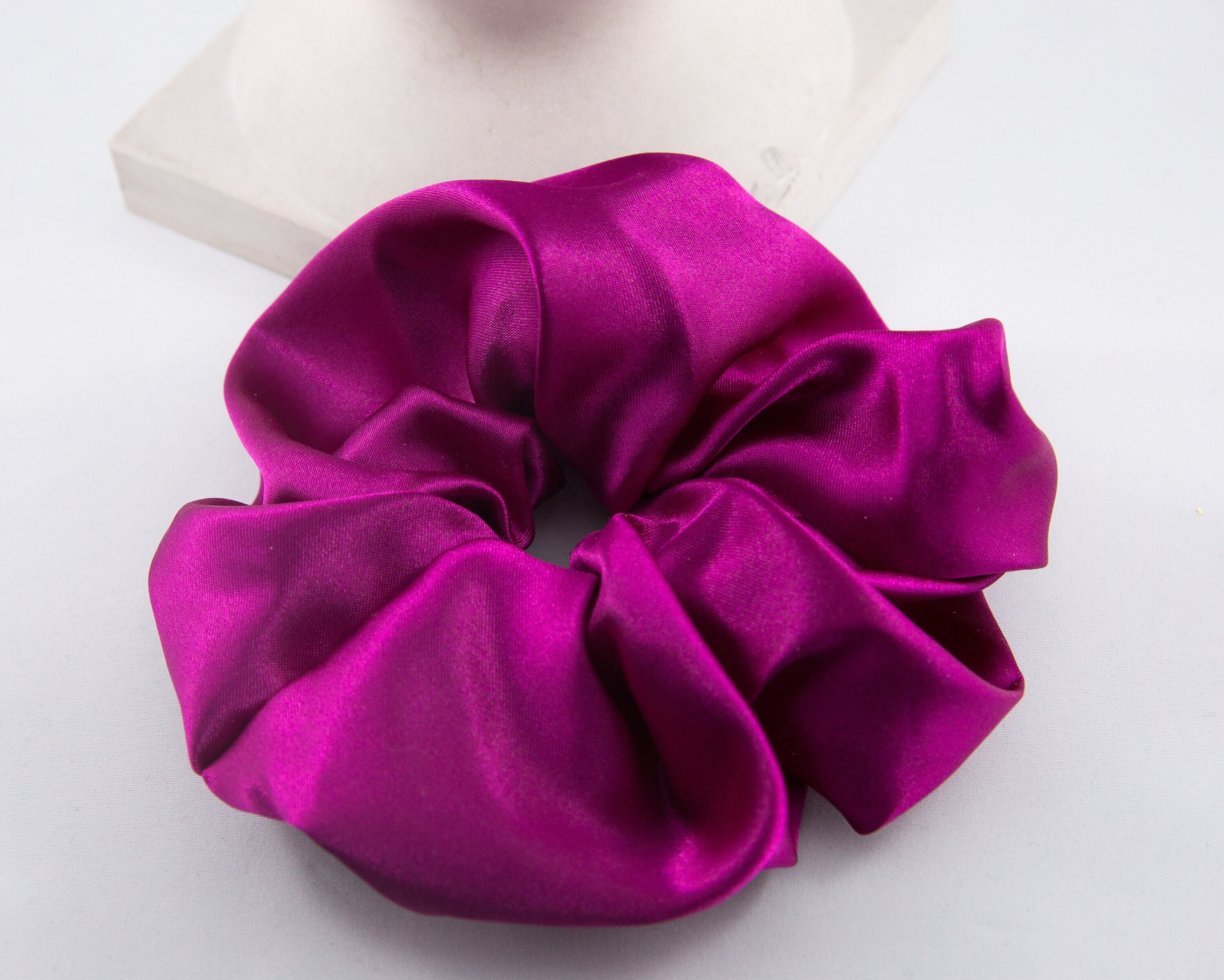 Fuchsia Satin Scrunchie Purple Scrunchie Hair Accessories Fuchsia Hair ...