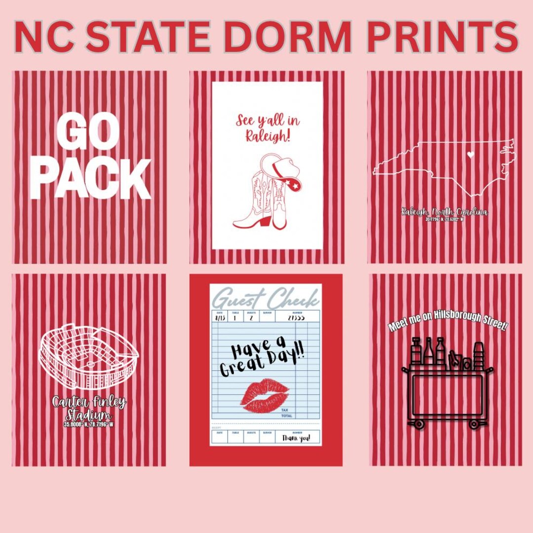 NC State Digital Dorm Prints - Etsy