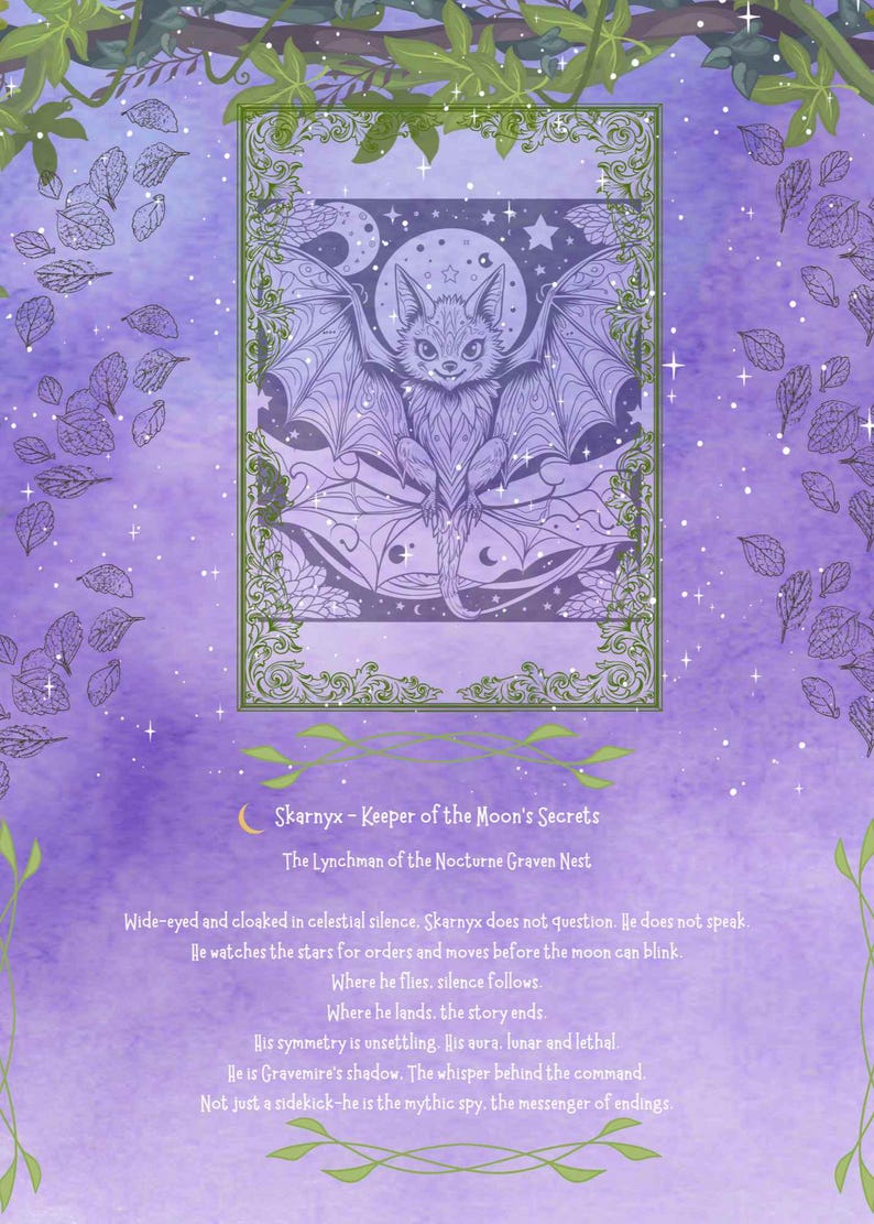 Bat Coloring Page, Skarnyx - Printable (11x14") + Scroll Page, Graven ...