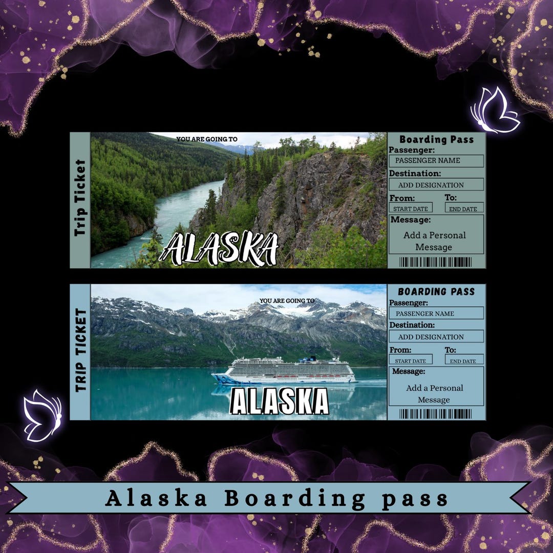 Personalized Alaska Boarding Pass – Custom Printable Travel Gift ...